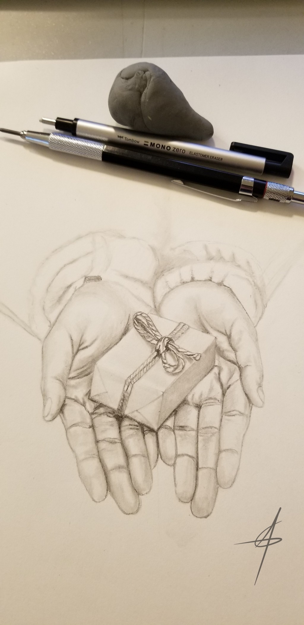 The gift of giving drawing by Andy Gradoville | Doodle Addicts