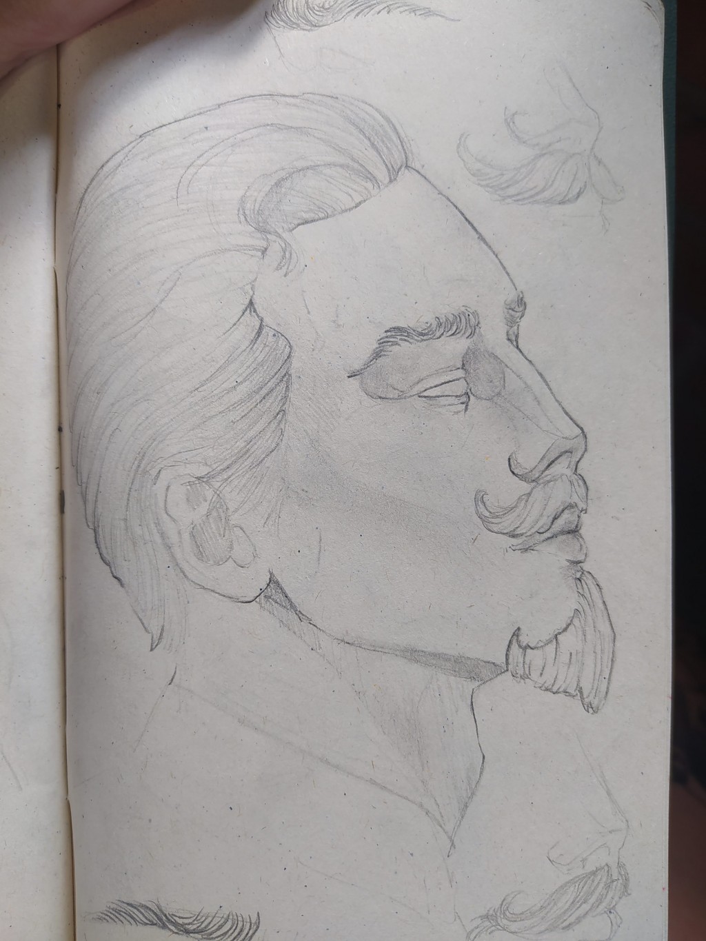 male face study drawing by Carolina Roitman | Doodle Addicts