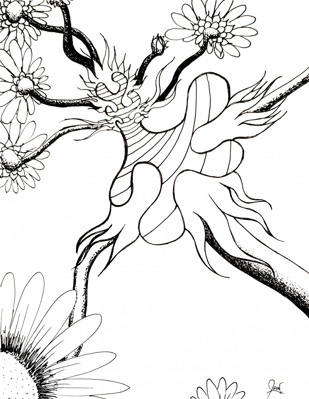 Unfolding Flowers drawing by Psylent | Doodle Addicts