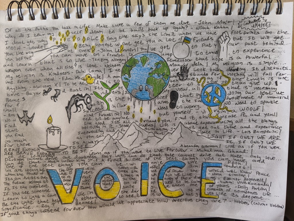 Voices drawing by Caden Hoyt | Doodle Addicts