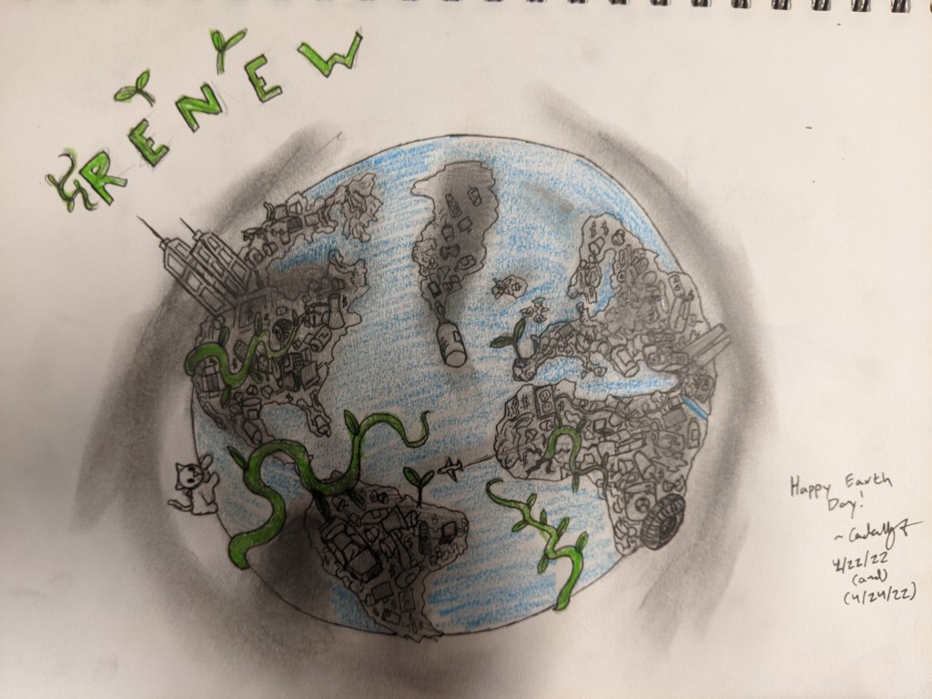 Happy earth day! drawing by Caden Hoyt | Doodle Addicts