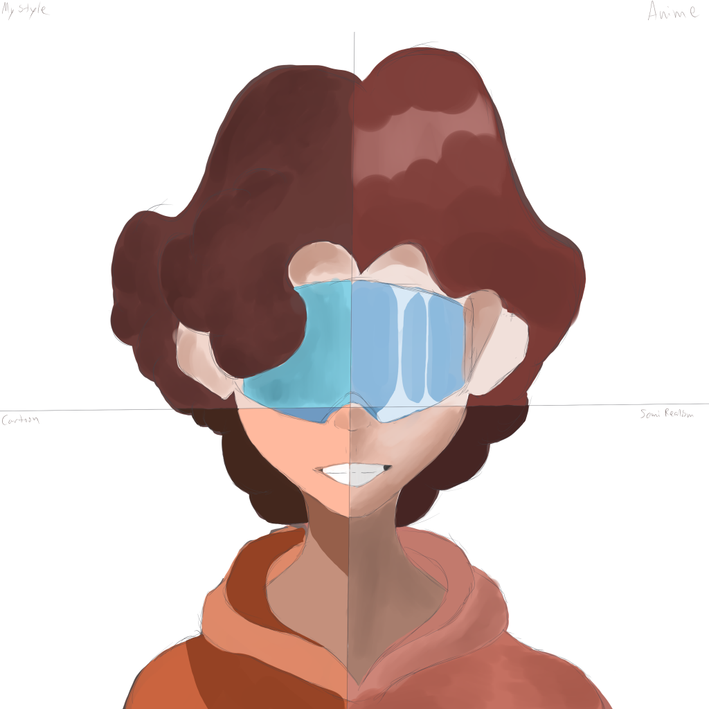 4 style art challenge drawing by Goggles | Doodle Addicts