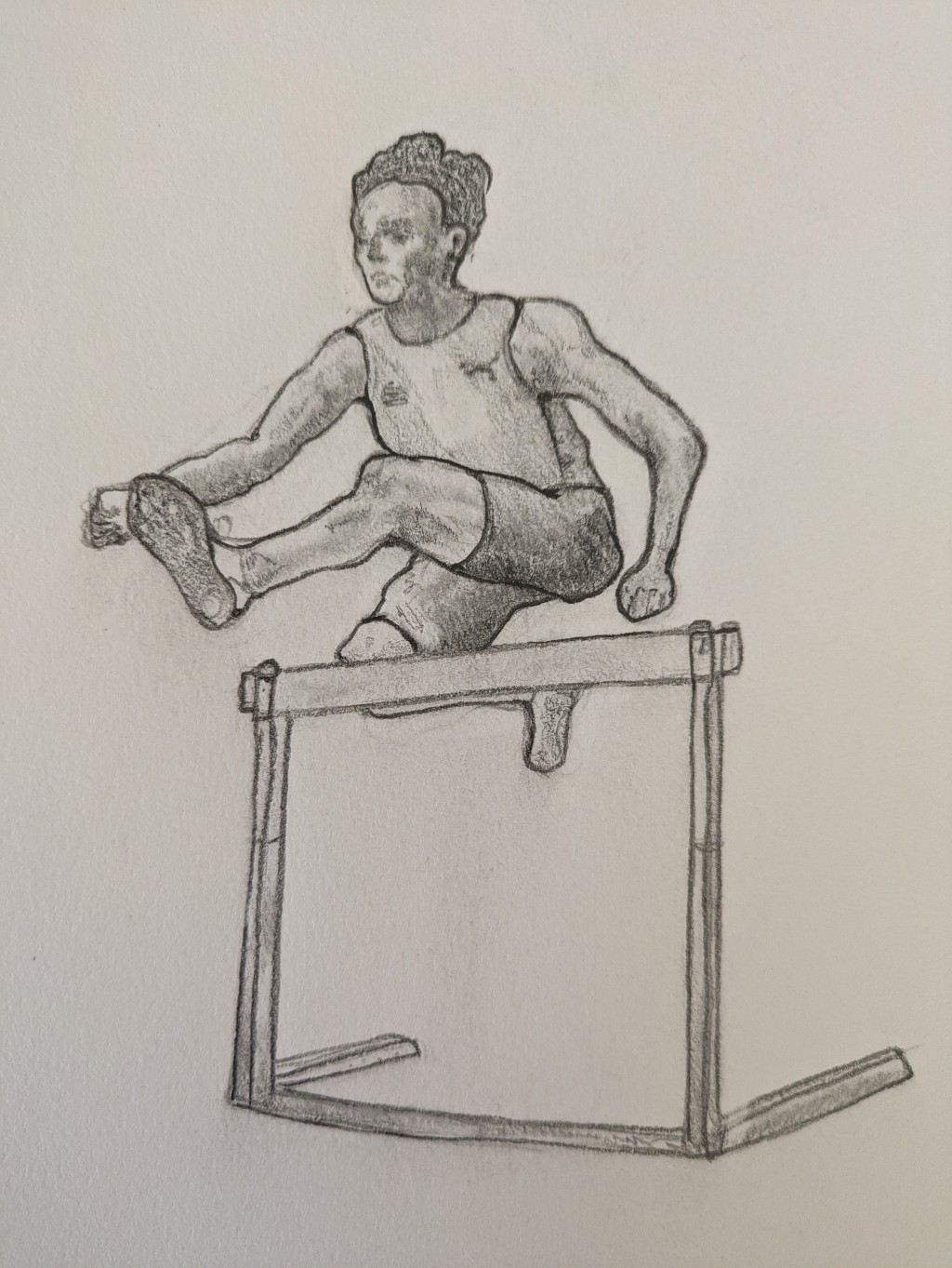 Hurdler In Action drawing by Goggles | Doodle Addicts