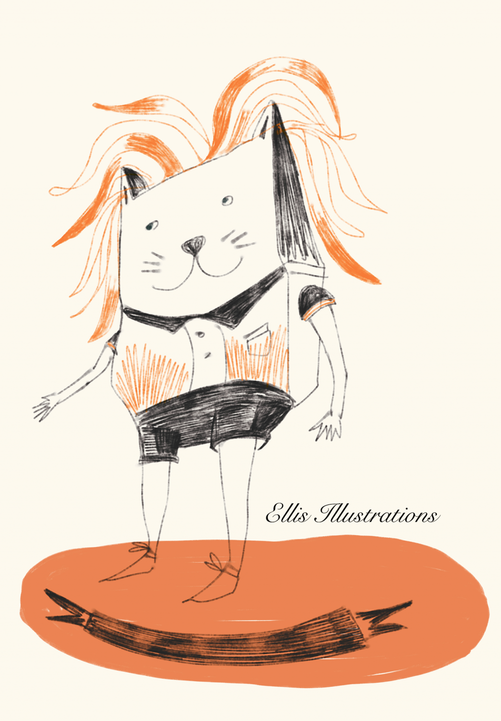 little kitty girl celebrating Women’s day drawing by Ellis ...