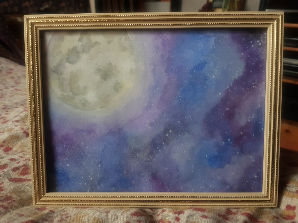 Full Moon Night Sky drawing by Yānā Moon Craft & Art | Doodle Addicts