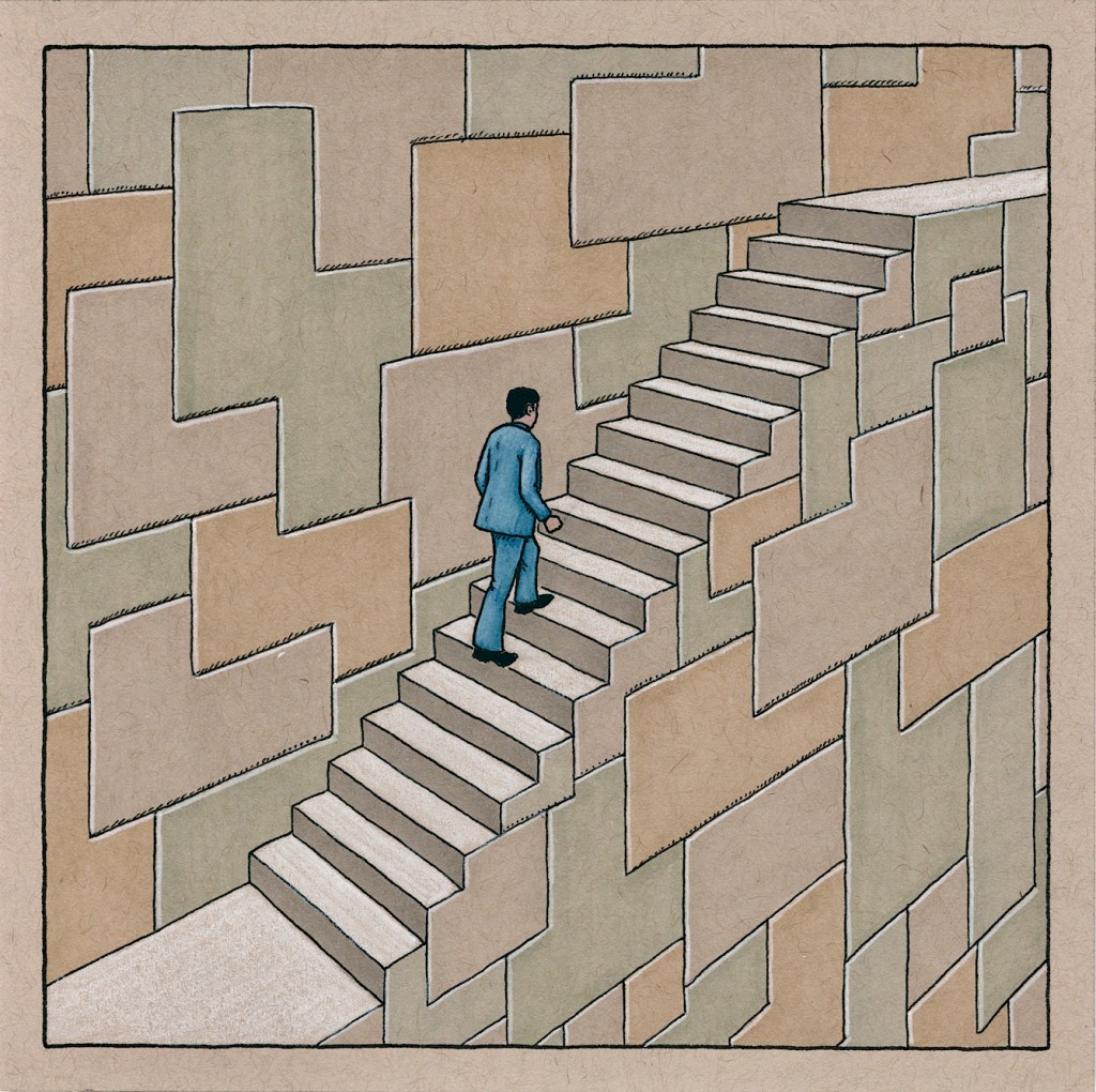 up the stairs drawing by Gerhard Schellert | Doodle Addicts