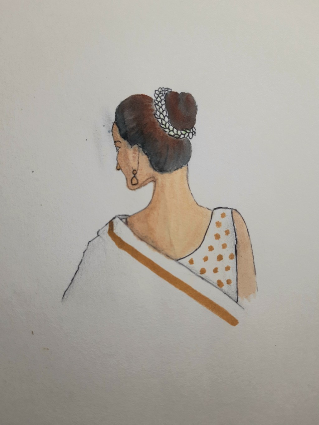Saree elegance drawing by Athena | Doodle Addicts