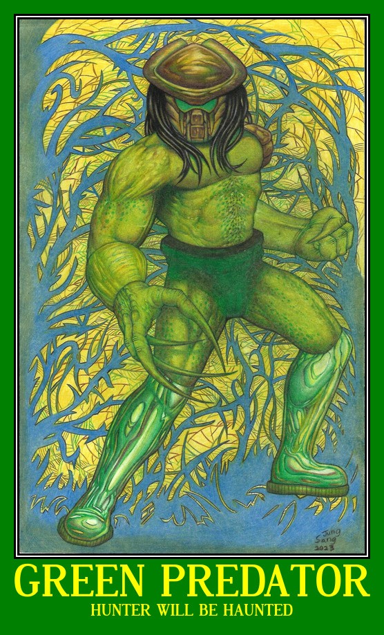 Green Predator drawing by Sneezy | Doodle Addicts