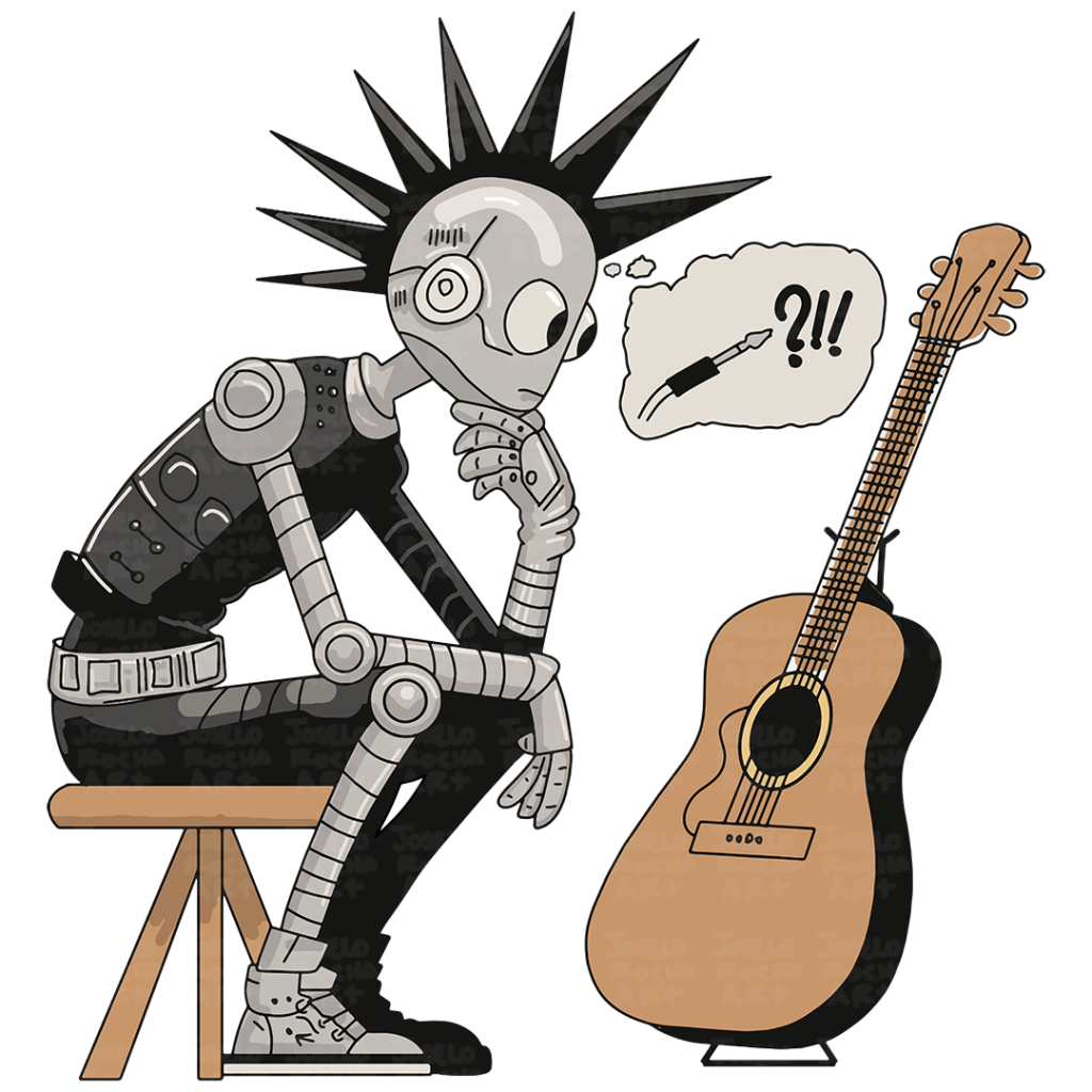 Confused Music Robot drawing by Joselo Rocha | Doodle Addicts
