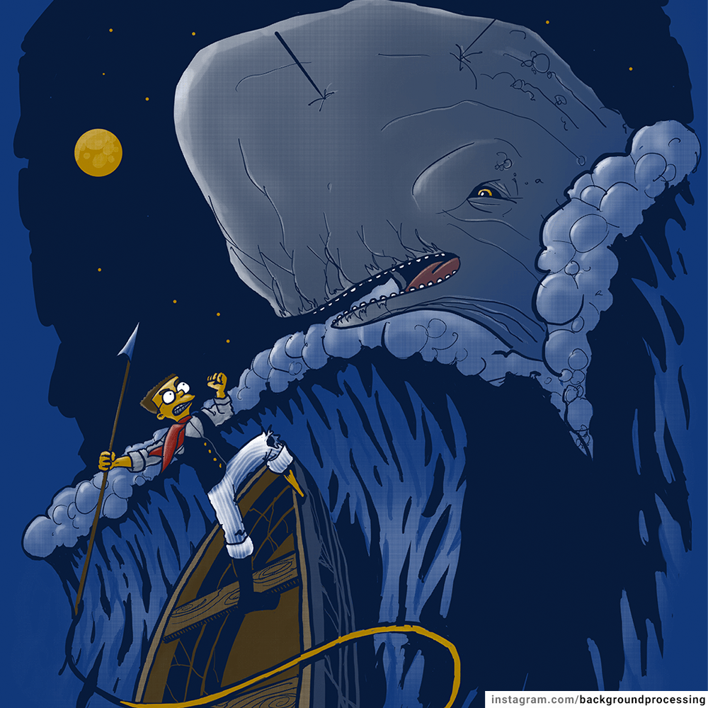 whalin' smithers drawing by Background Processing | Doodle Addicts