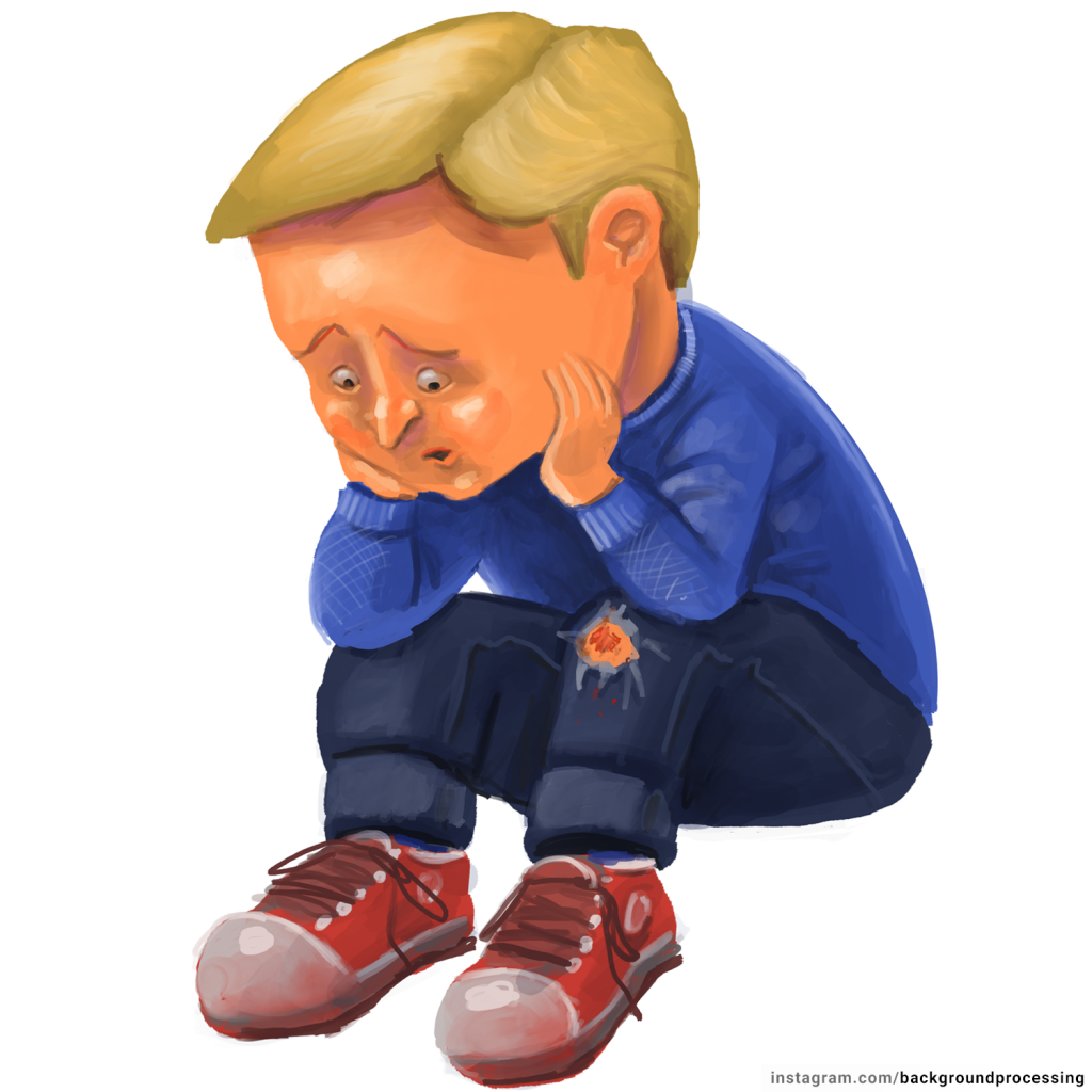 Sad kid drawing by Background Processing | Doodle Addicts