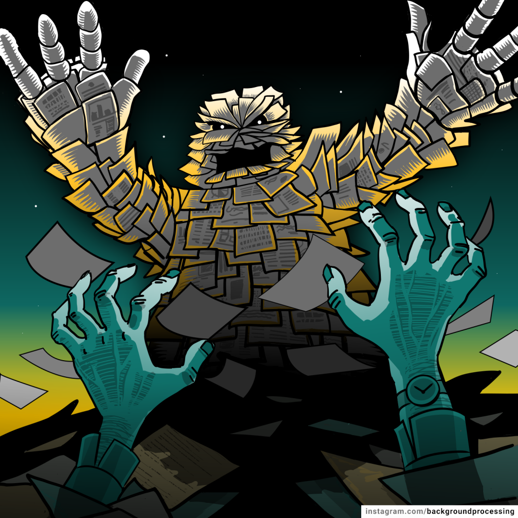 Paperwork drawing by Background Processing | Doodle Addicts