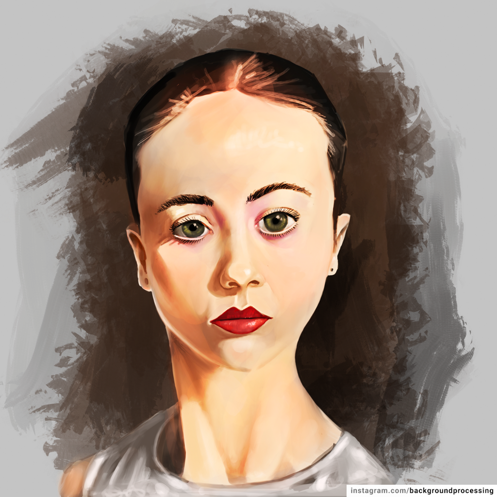 Portrait attempt drawing by Background Processing | Doodle Addicts