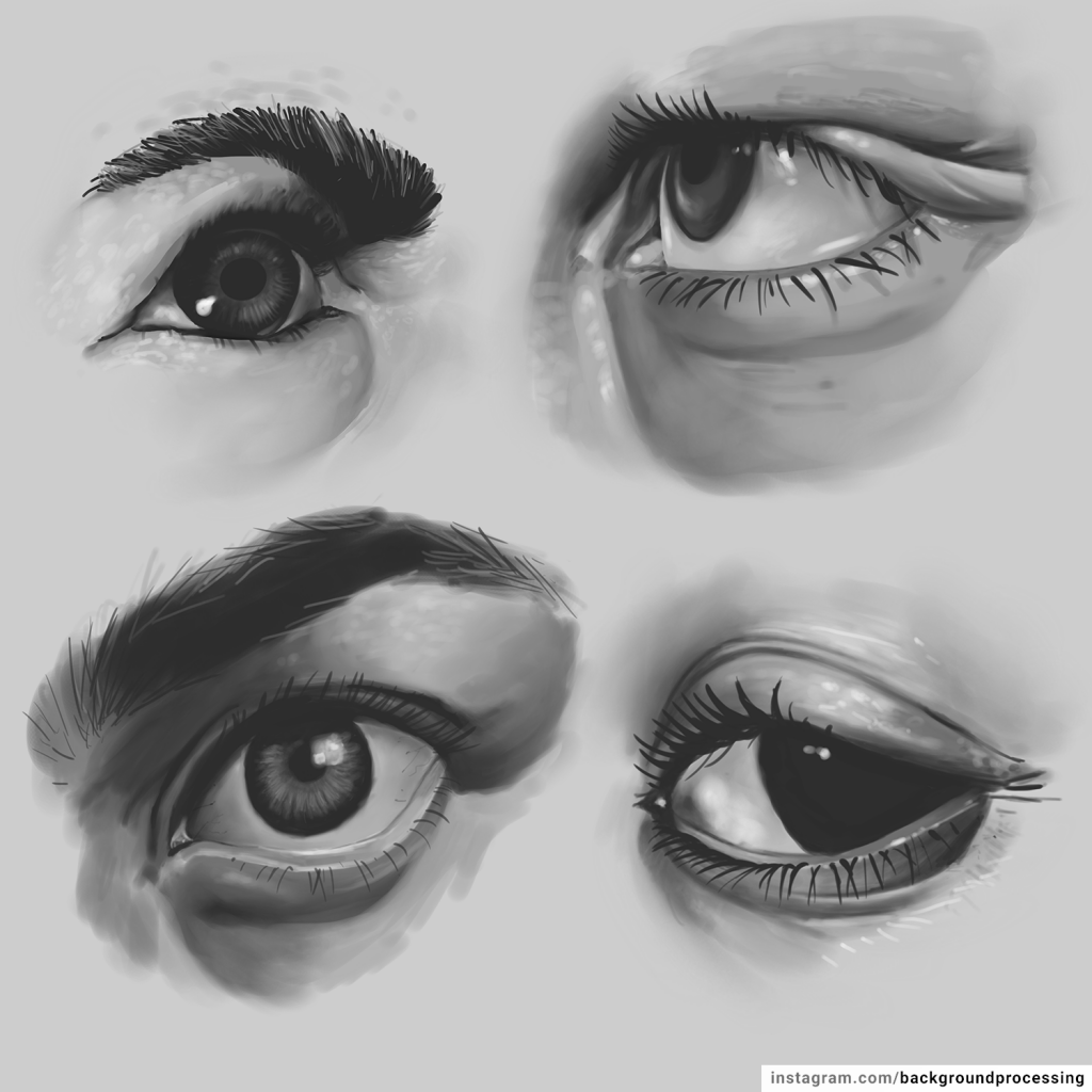 Eye studies drawing by Background Processing | Doodle Addicts