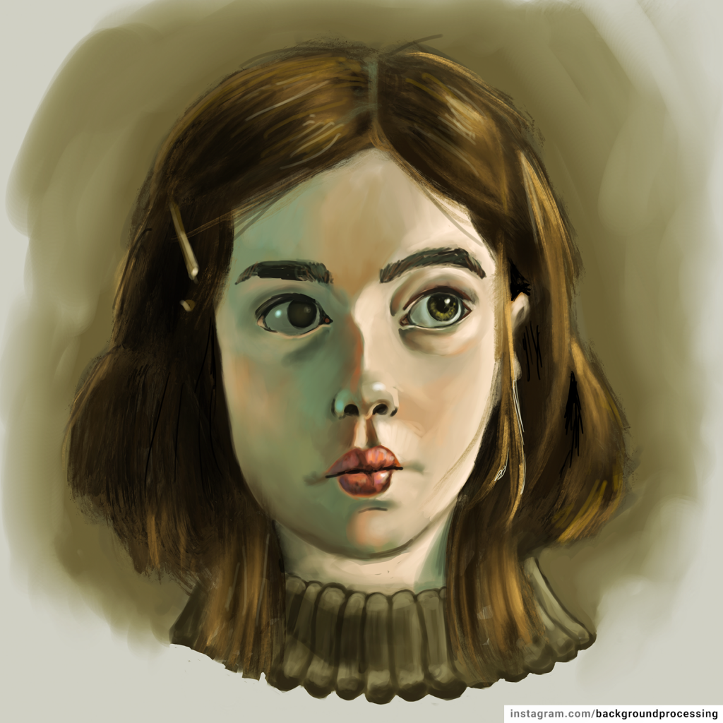 Portrait drawing by Background Processing | Doodle Addicts