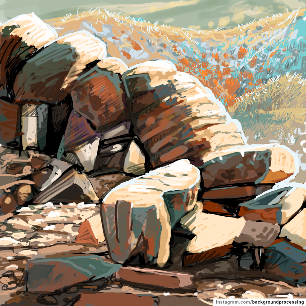 Rocks drawing by Background Processing | Doodle Addicts
