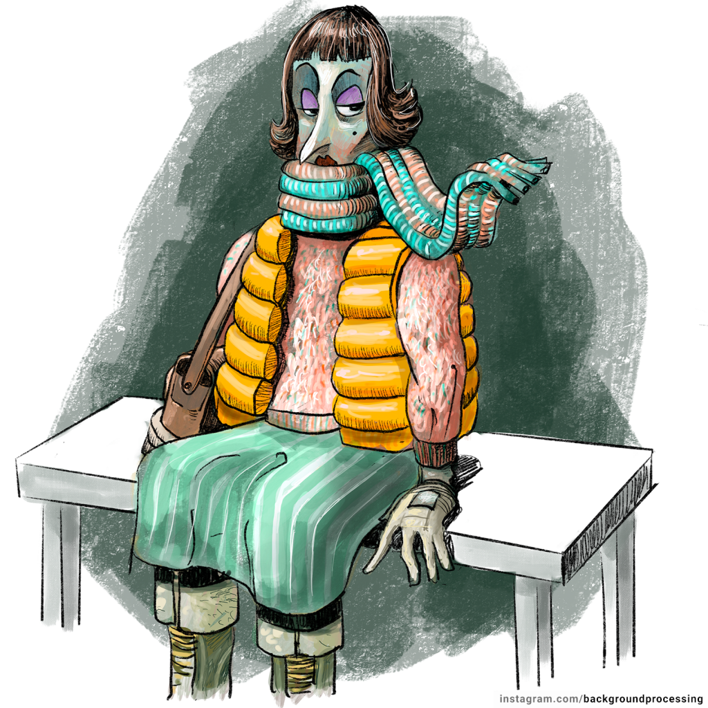 Creepy lady drawing by Background Processing | Doodle Addicts