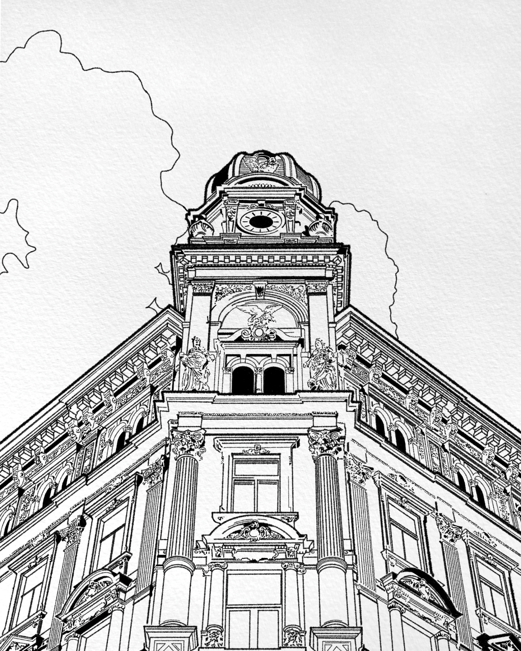 Palais Larisch von Moennich drawing by Tunde O | Doodle Addicts