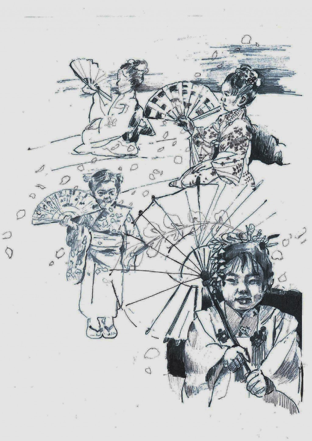 Sakura Blossoms drawing by Julie Arvaniti | Doodle Addicts