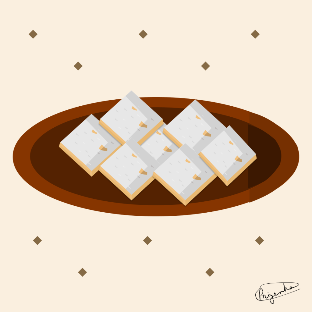 Kaju Katli drawing by Priyanka Roy Choudhury | Doodle Addicts