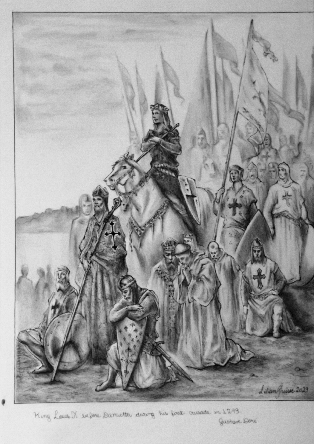 Gustave Doré - King Louis IX during his first crusade in 1249 drawing ...