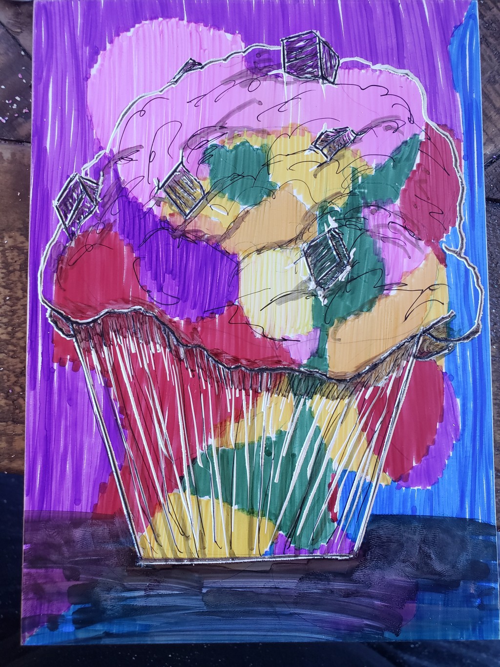 Glory muffin chocolate chip drawing by Lora Sager | Doodle Addicts