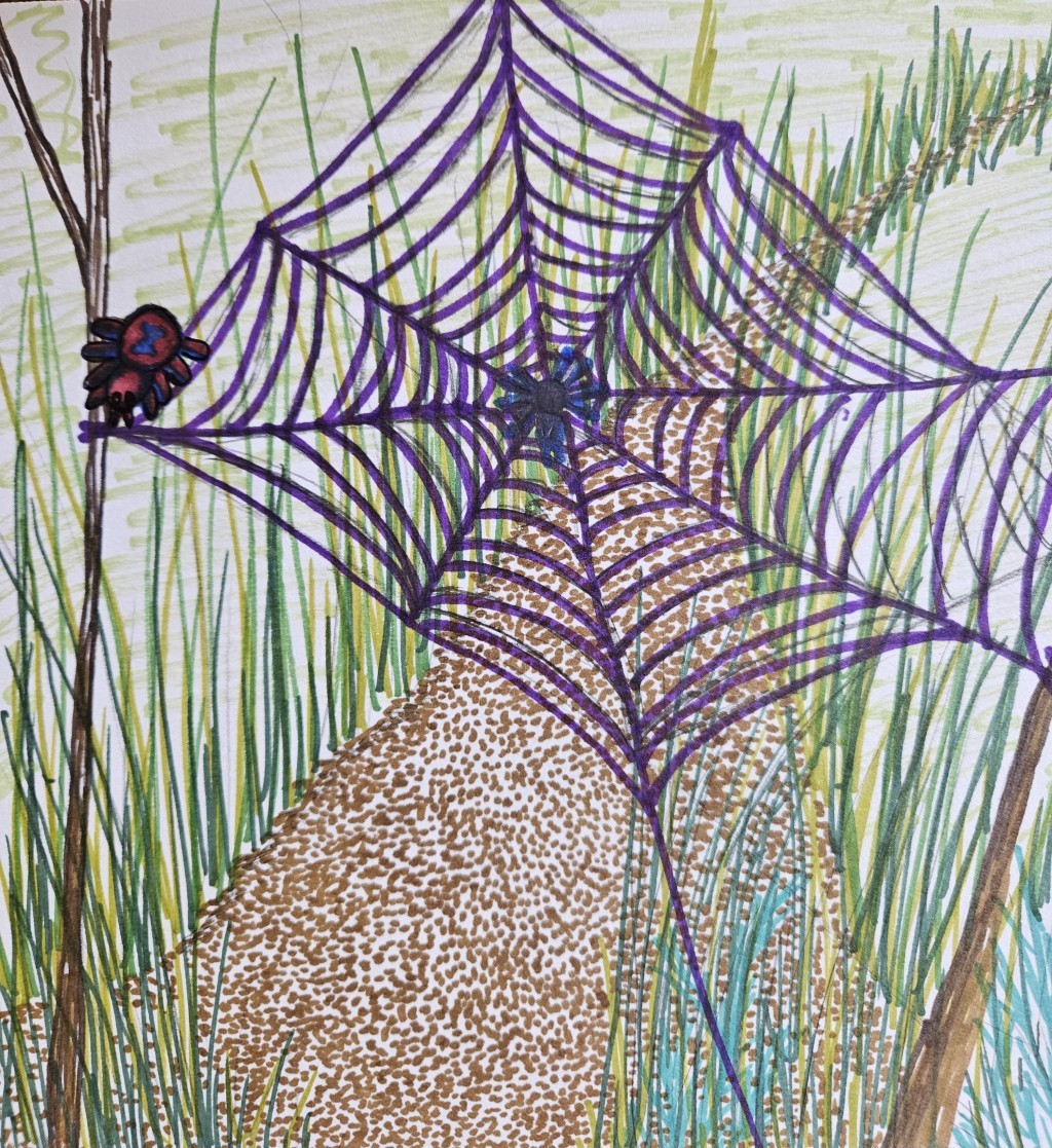 Spider path drawing by Lora Sager | Doodle Addicts