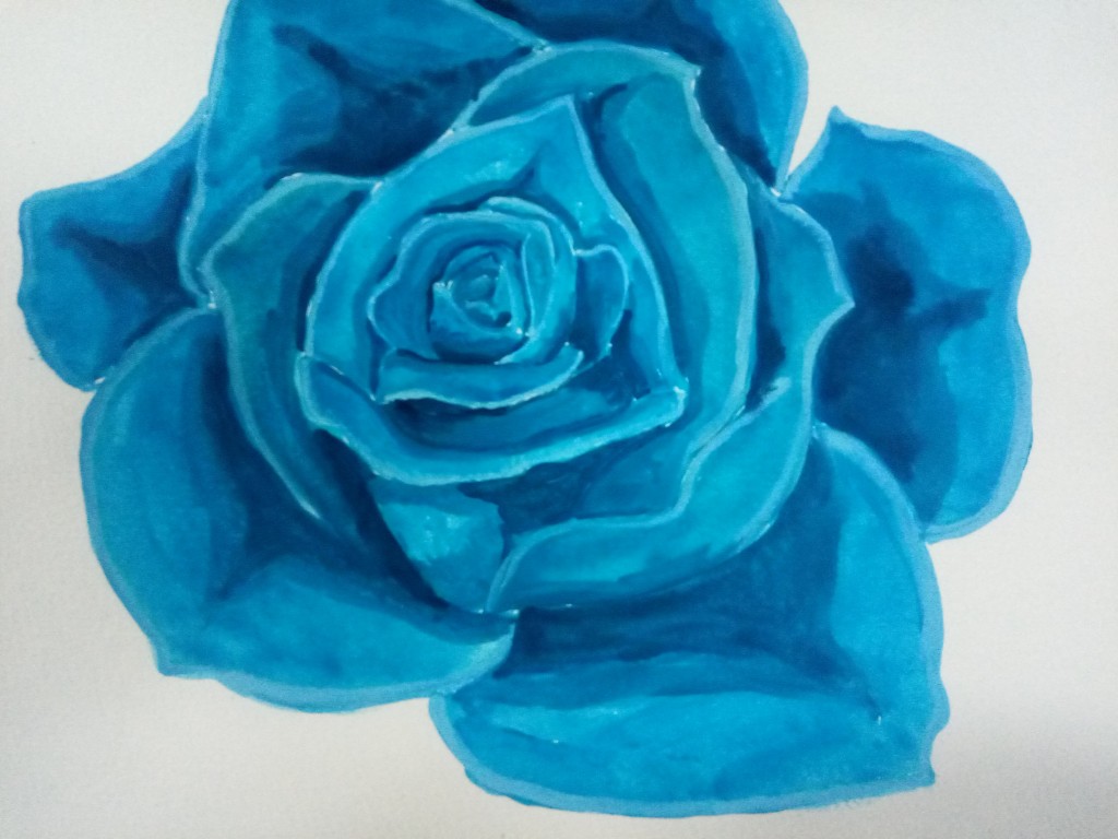 Blue Rose drawing by Rebecca Kaylin Gibson | Doodle Addicts