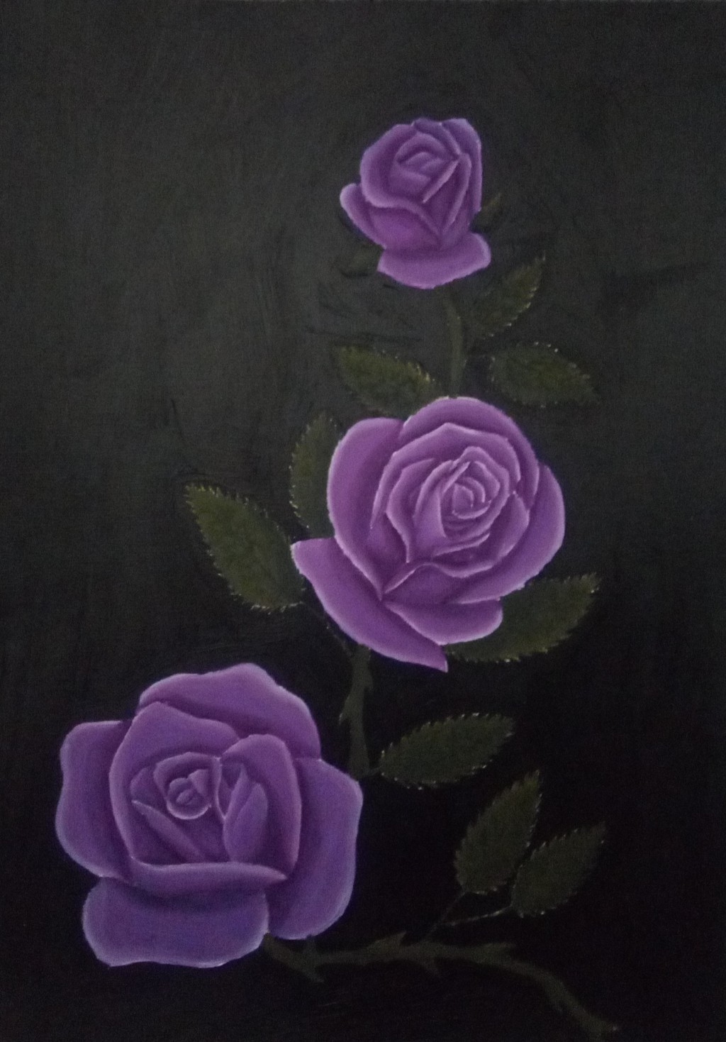 Purple Roses drawing by Rebecca Kaylin Jones | Doodle Addicts