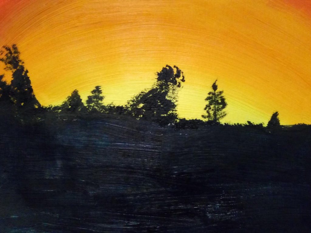 Orange Sunset drawing by Rebecca Kaylin Jones | Doodle Addicts