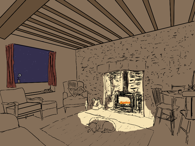 Cottage drawing by Evan | Doodle Addicts