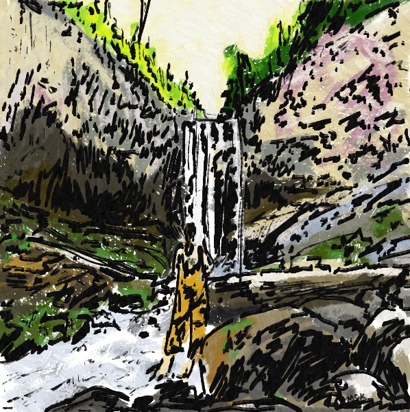 Waterfall drawing by Evan | Doodle Addicts