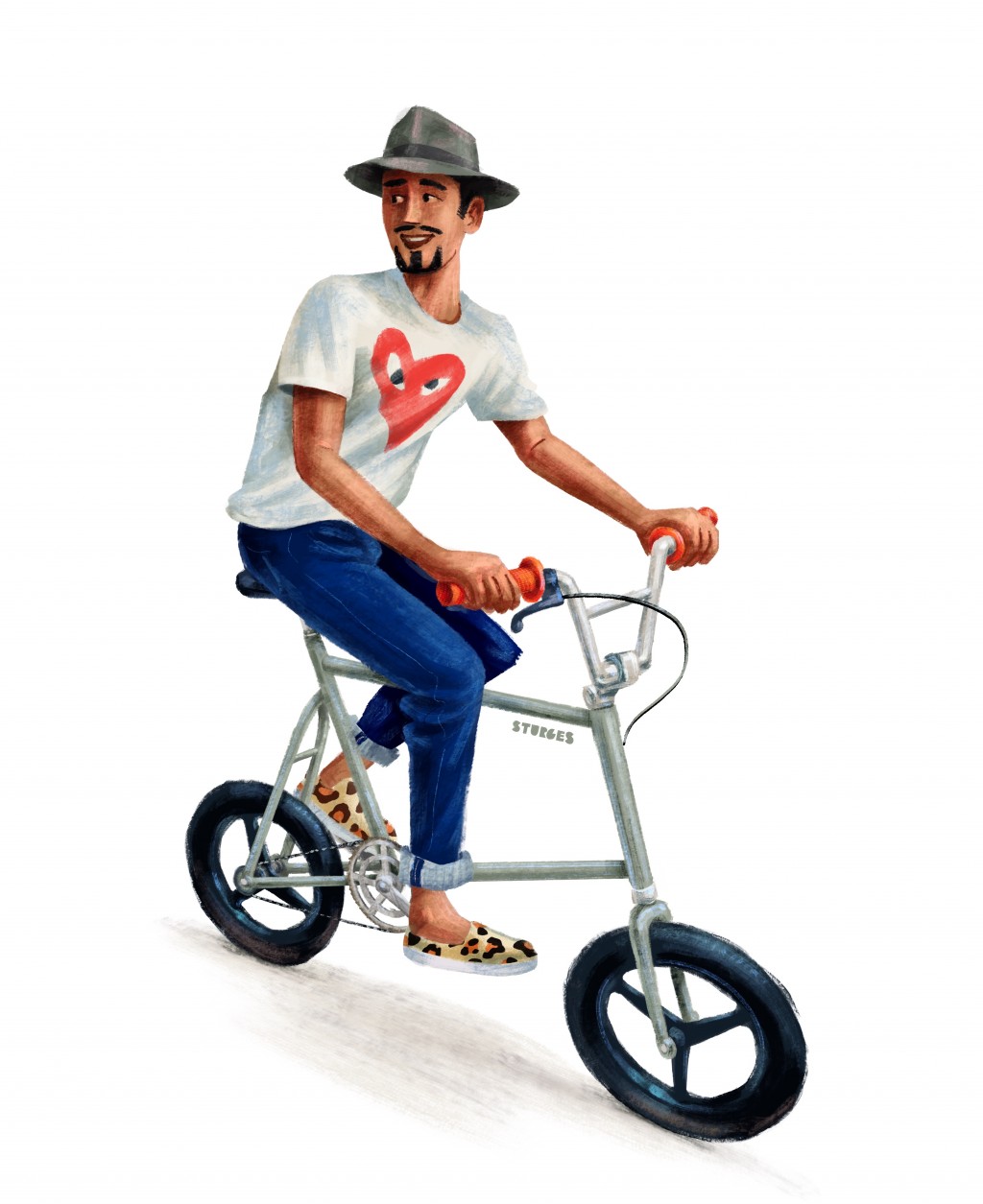 bike life with Pharrell Williams drawing by Simon | Doodle Addicts