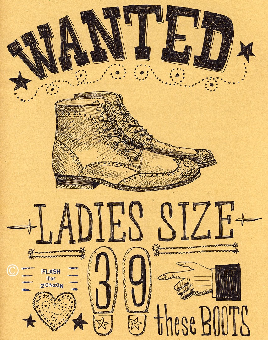 Wanted poster drawing by Sanna Pyykkö | Doodle Addicts