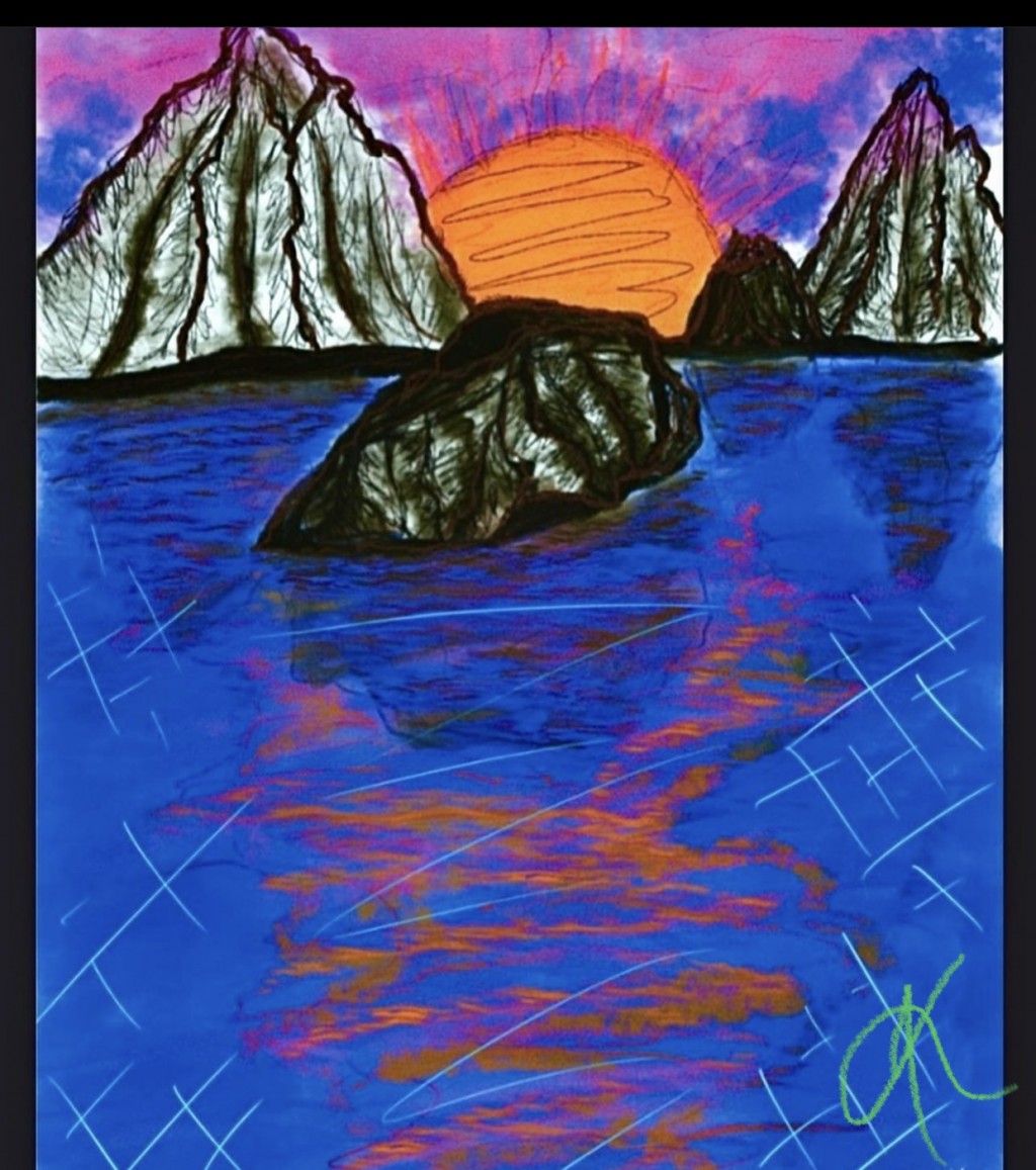 Sunset drawing by Kyle Mayfield | Doodle Addicts