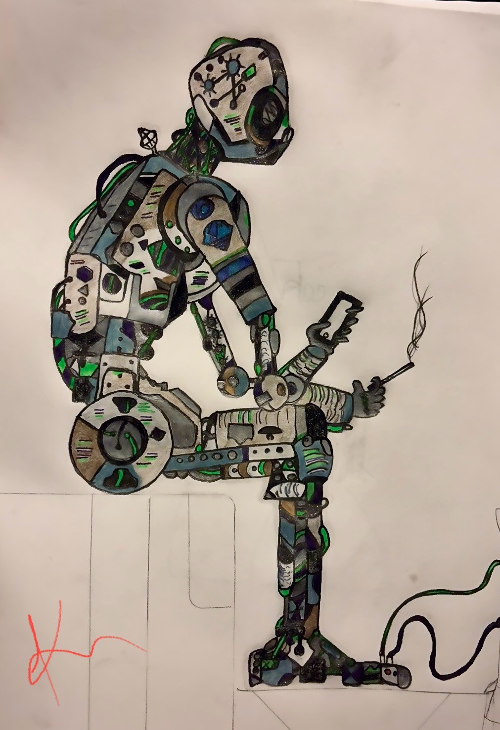 Bot drawing by Kyle Mayfield | Doodle Addicts