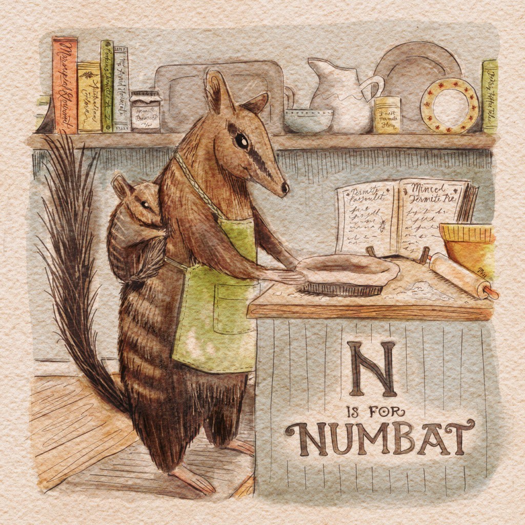 N is for Numbat drawing by mhmakesthings | Doodle Addicts