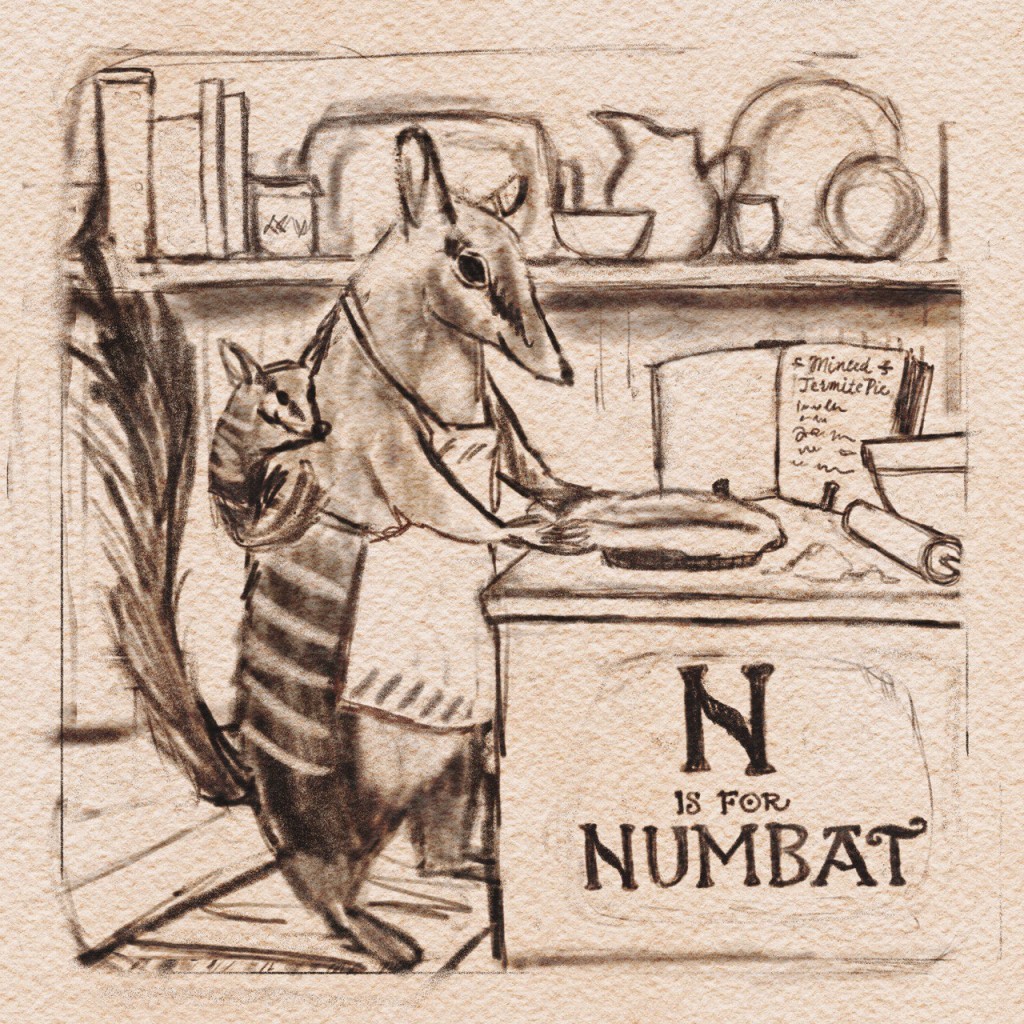 N is for Numbat drawing by mhmakesthings | Doodle Addicts