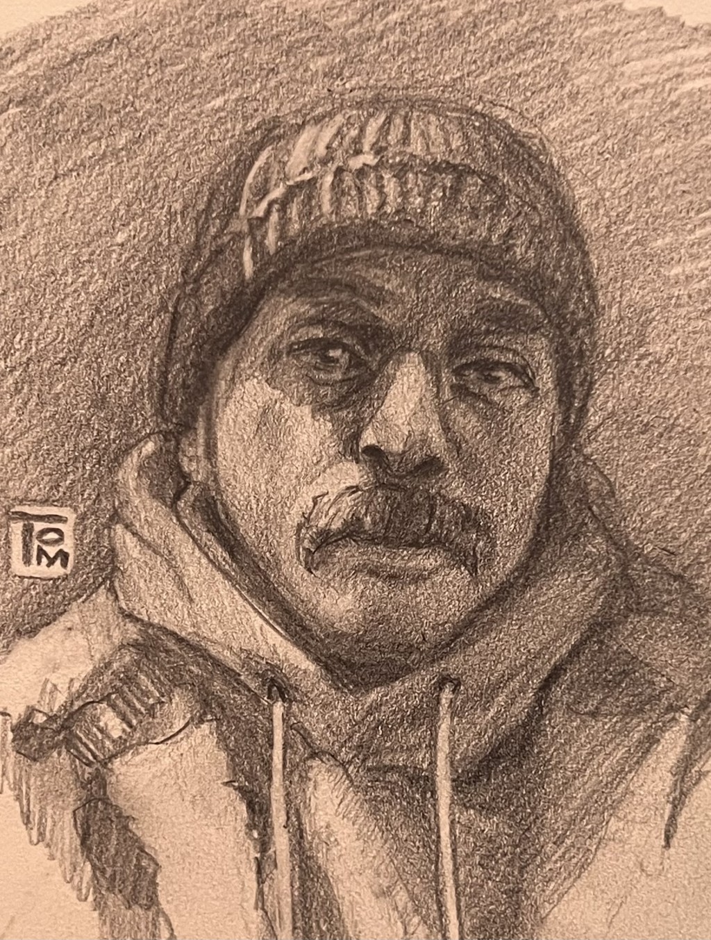 Quick, small self-portrait in graphite drawing by Tom Hopper | Doodle ...