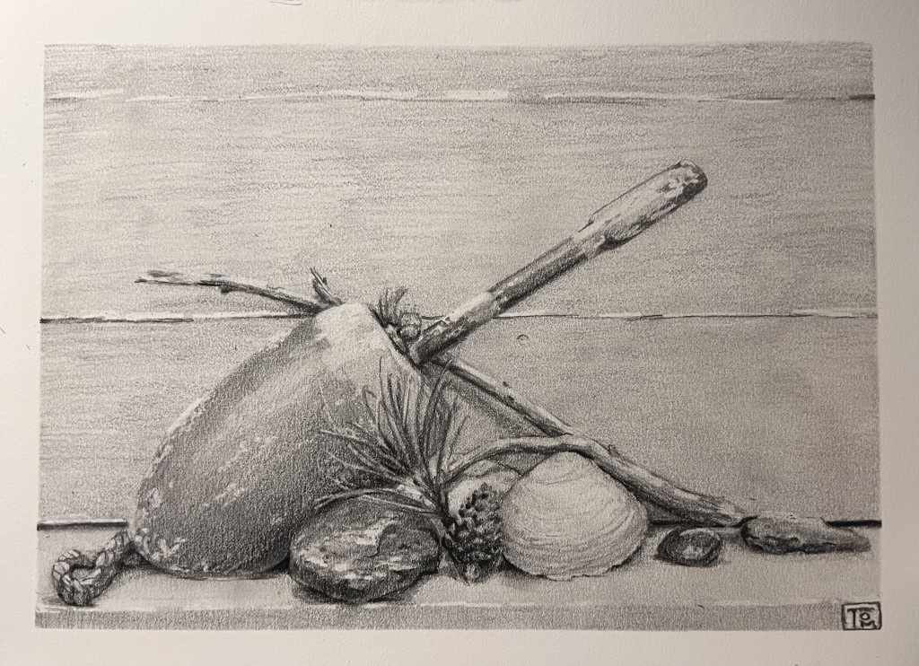 Still life on cape cod drawing by Tom Hopper | Doodle Addicts