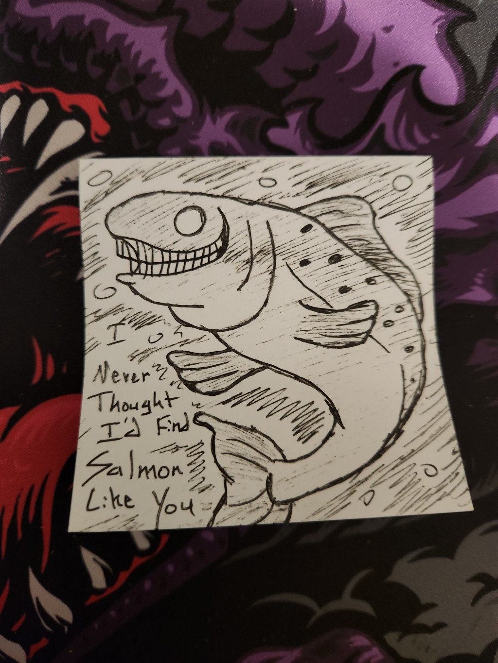 Salmon drawing by Dane Mullen | Doodle Addicts