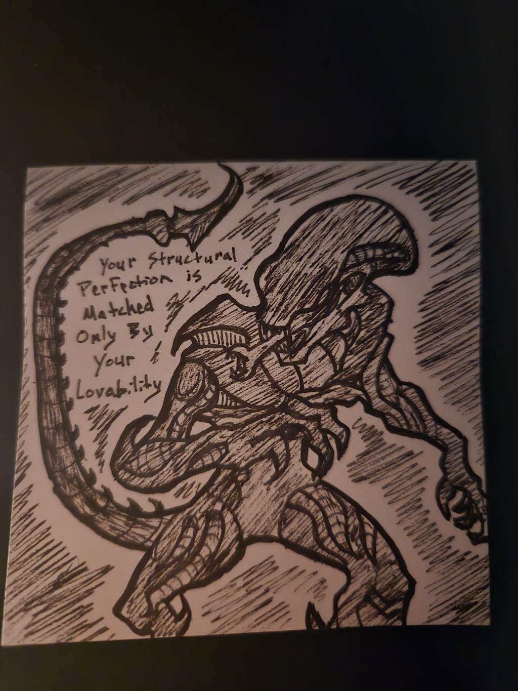 Xenomorph drawing by Dane Mullen | Doodle Addicts