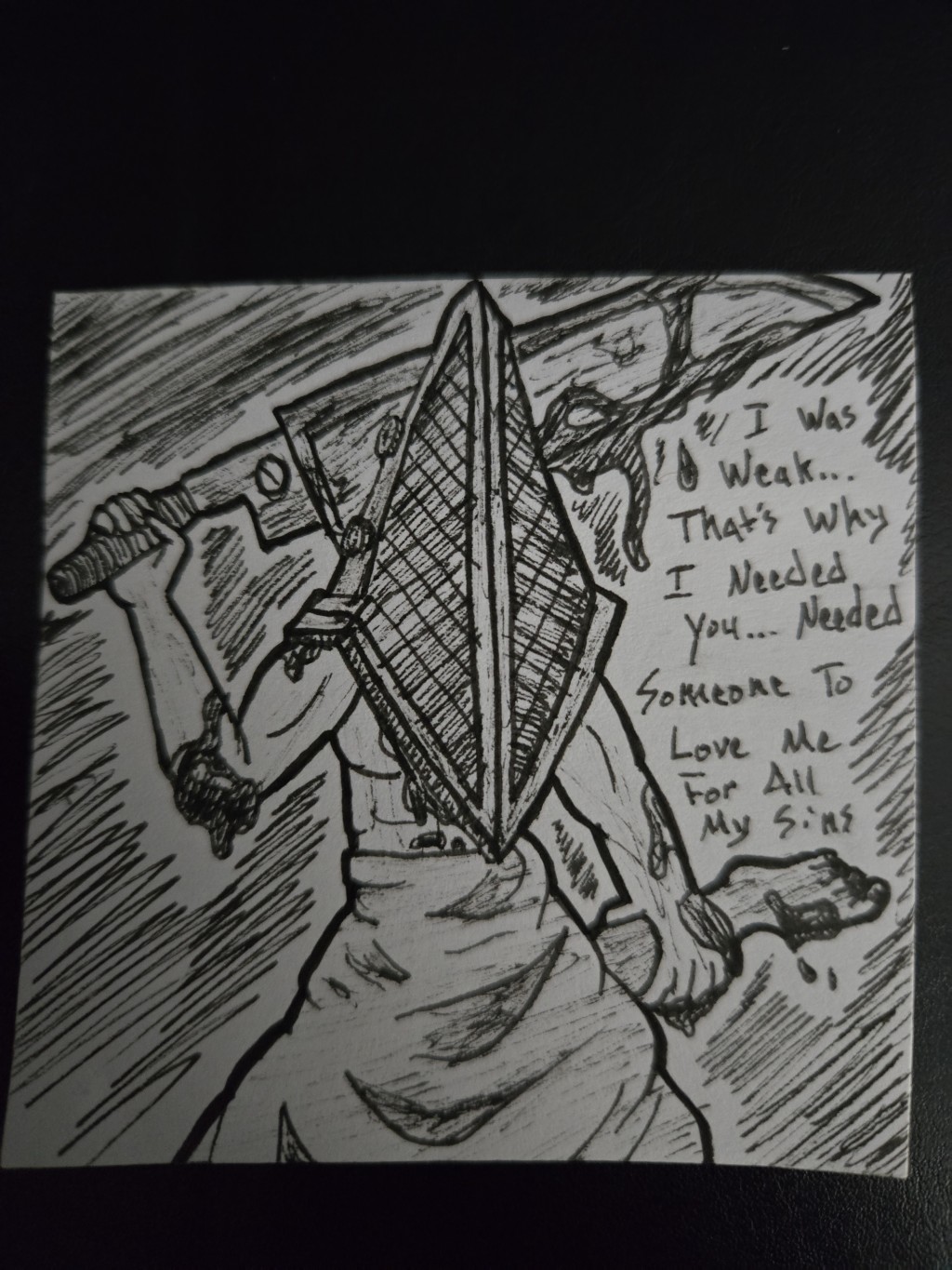 Pyramid Head drawing by Dane Mullen | Doodle Addicts