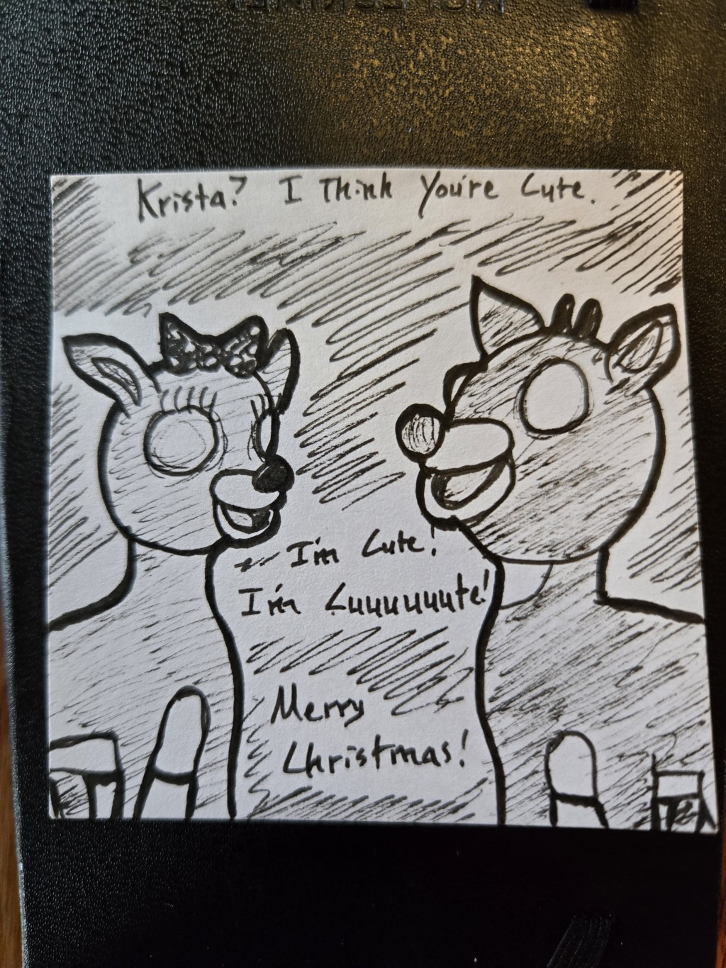 Rudolph and Clarice drawing by Dane Mullen | Doodle Addicts