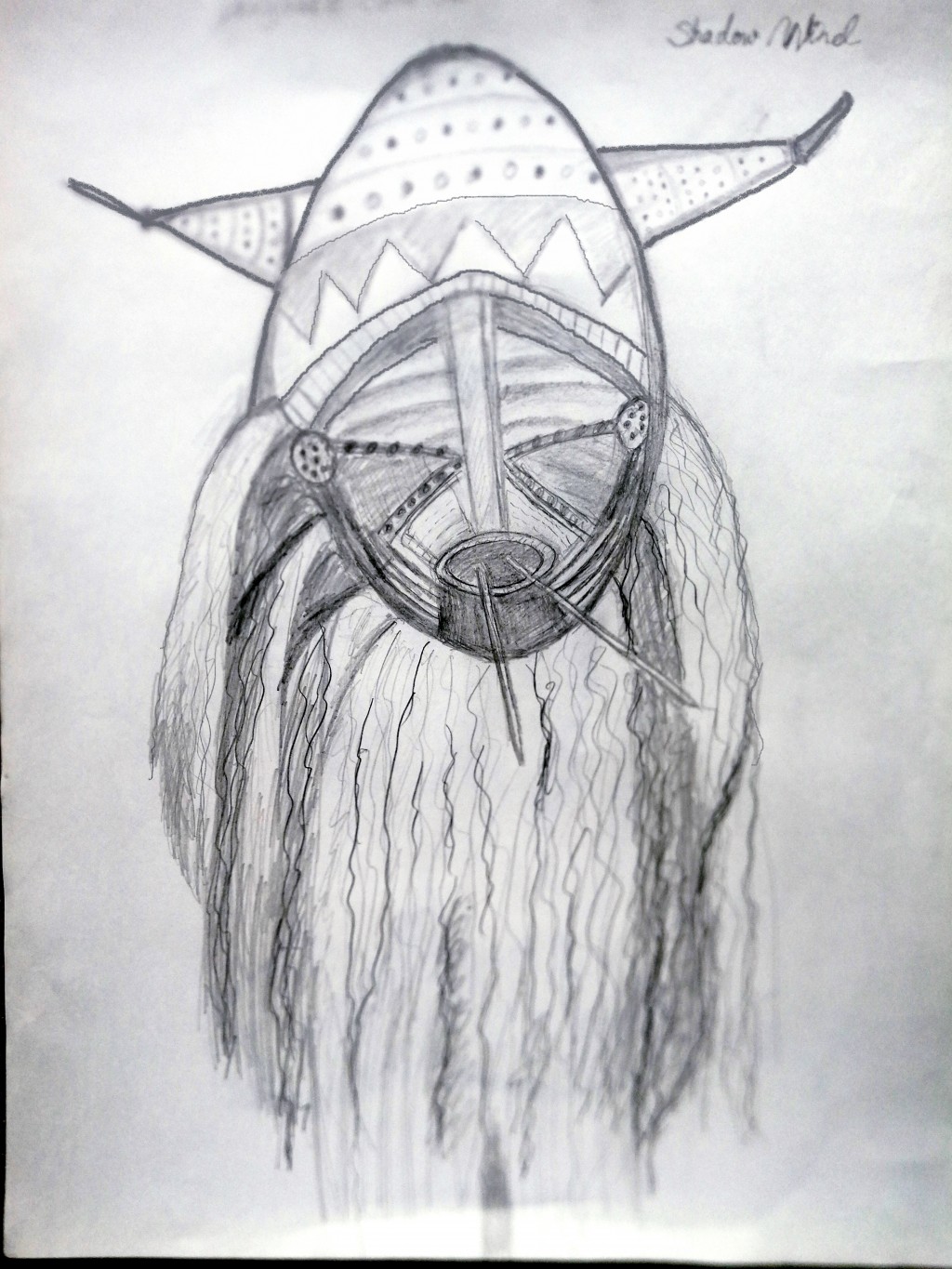 African Mask: Male-Fabric drawing by Shadow Wind | Doodle Addicts