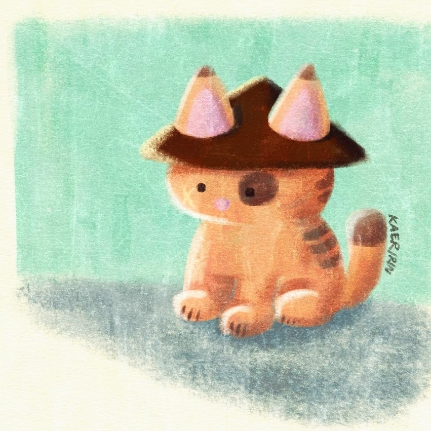 Samurai cat taking a breather drawing by Kaeri Rin | Doodle Addicts