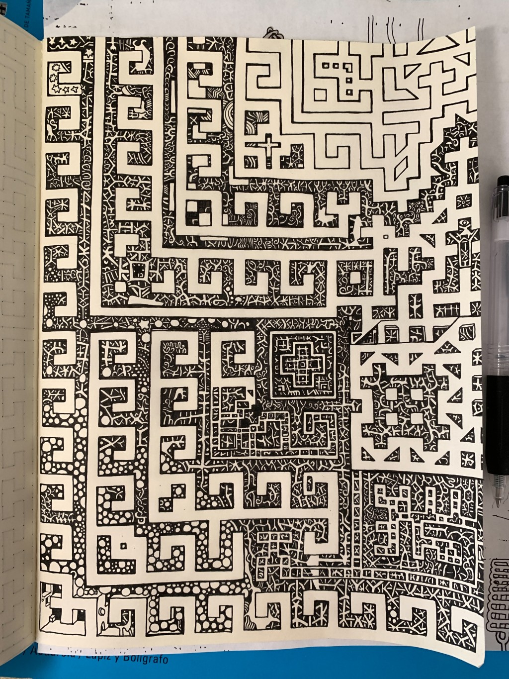 Corner offset pattern study drawing by John Jenkins | Doodle Addicts