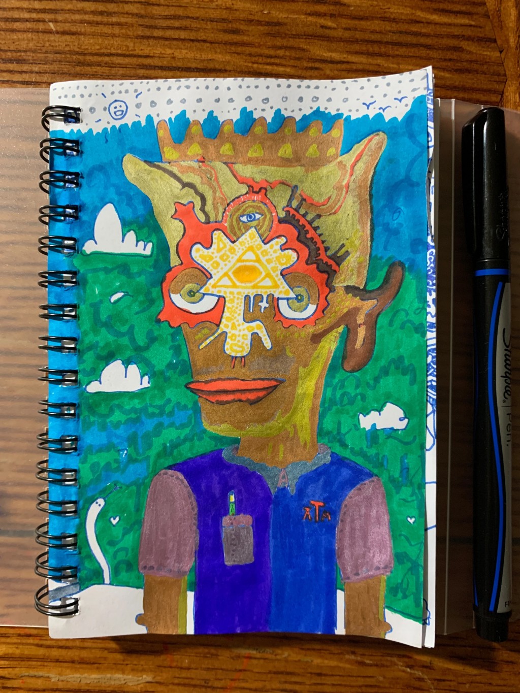 Cover drawing in a small sketchbook drawing by John Jenkins | Doodle ...