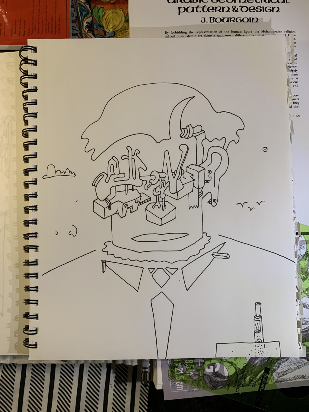 Accidental self portrait drawing by John Jenkins | Doodle Addicts