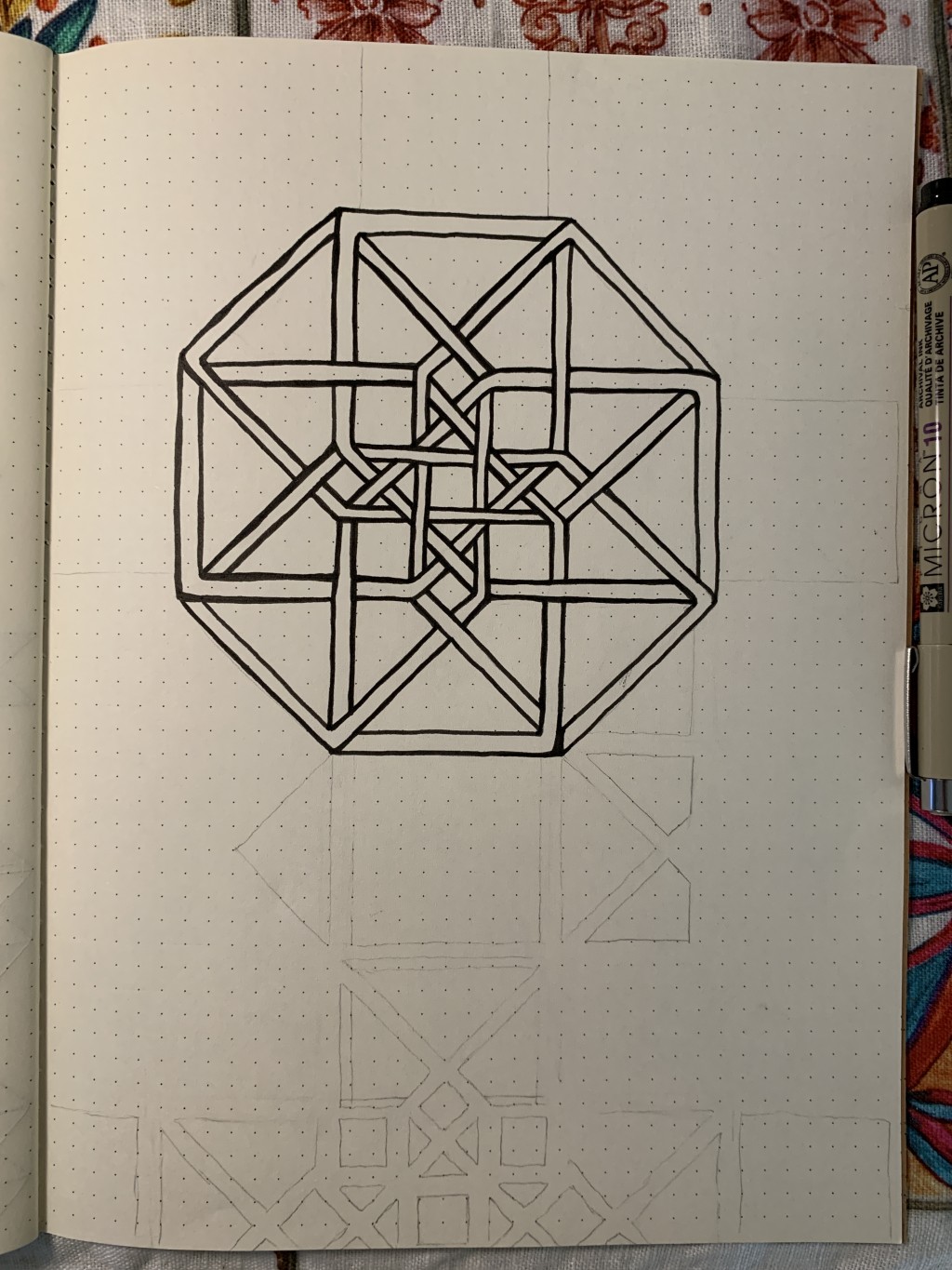How to draw a 2D tesseract drawing by John Jenkins | Doodle Addicts